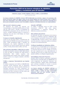 Comunicado de prensa: Panorama 2025 de los bancos miembros de ABANSA ...